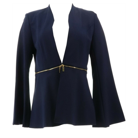 IMAN | Jackets & Coats | Iman Pointe Bell Sleeve Blazer Chic Work Wear ...